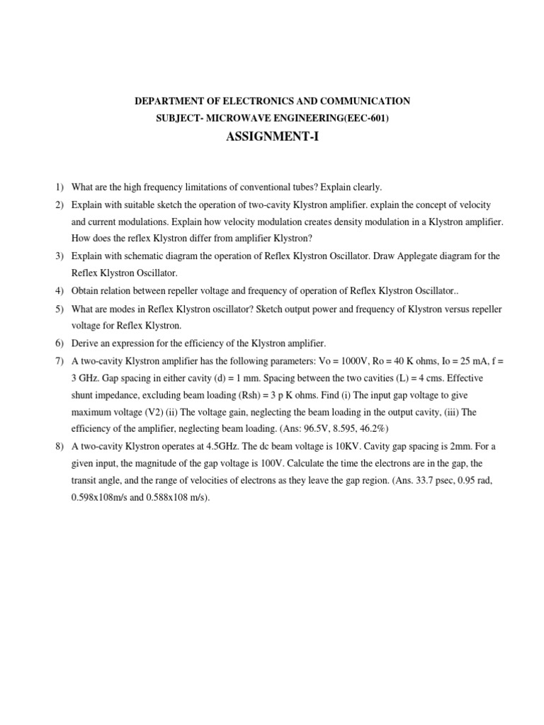 Assignment 1 & 2 | PDF | Amplifier | Electronic Oscillator