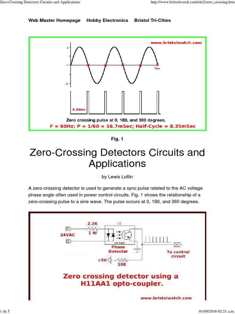 Zero-Crossing Detectors Circuits and Applications | Download Free PDF ...