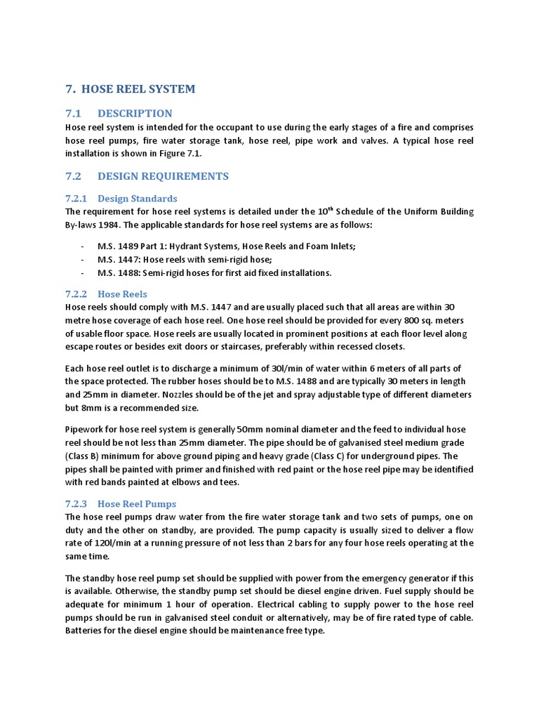 Hose Reel System Design and Inspection Guide | PDF | Pump | Pipe (Fluid ...