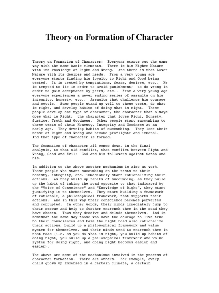 Theory On Formation of Character | Download Free PDF | Attitude ...