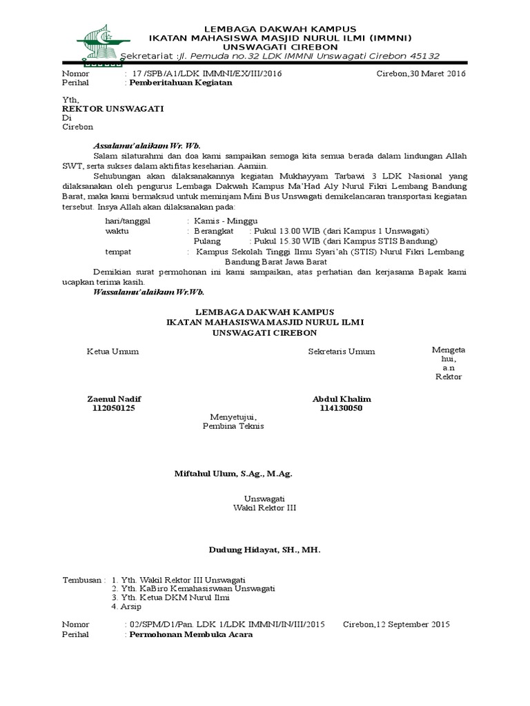 Surat LDK 1 | PDF | Perjalanan