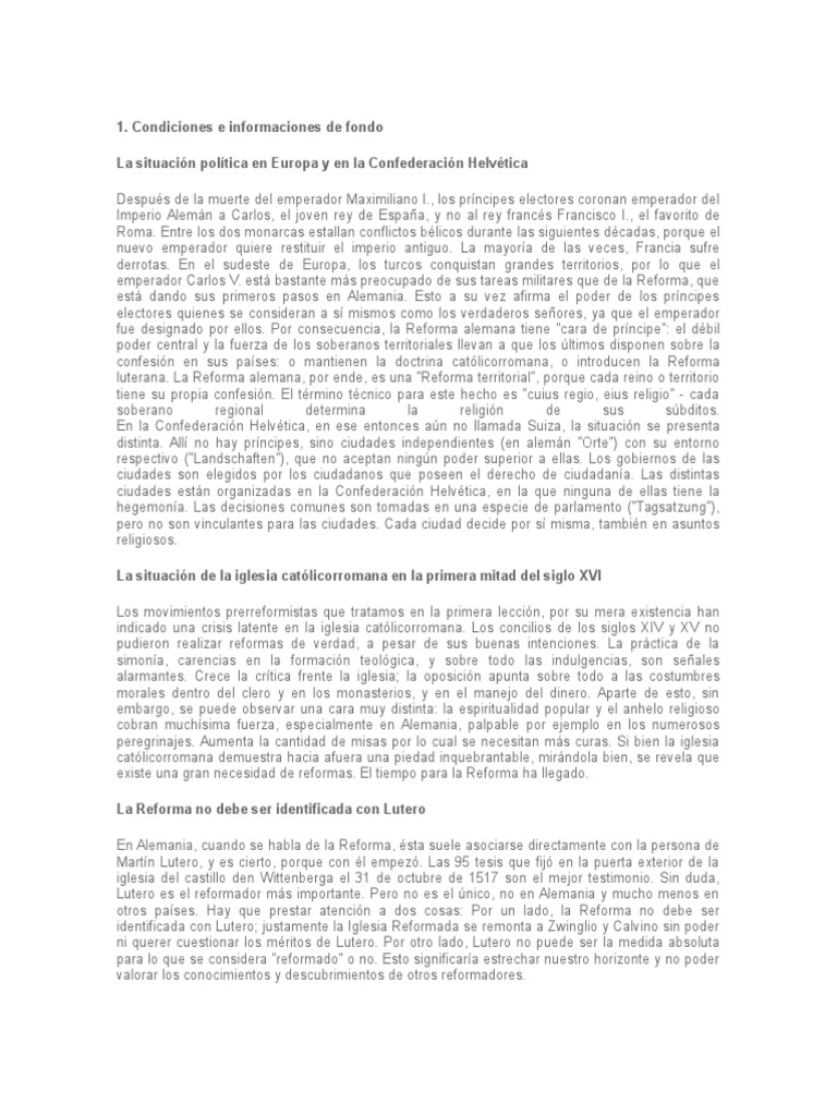 Reforma Suiza | PDF | Martin Luther | Bautismo