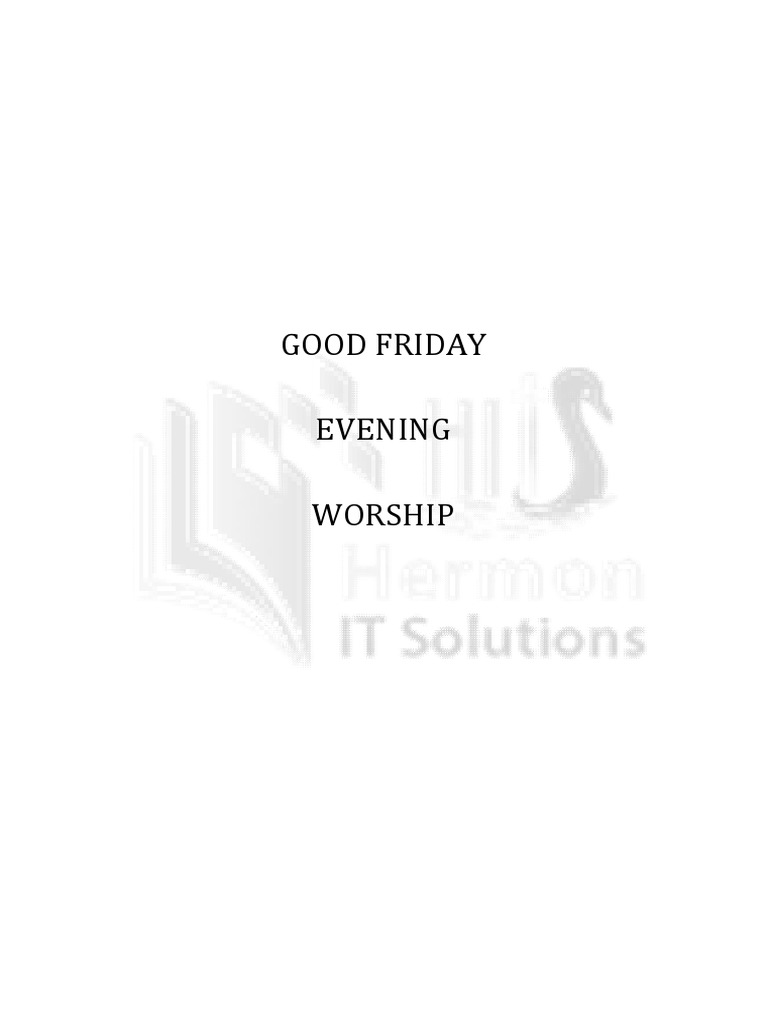 Good Friday Evening Worship PDF | PDF | Lord's Prayer | God The Father