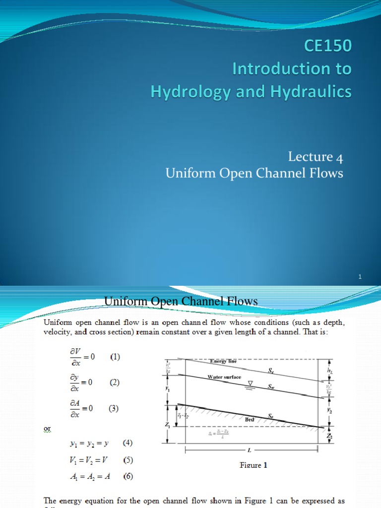 Lecture 4-Uniform Open Channel Flows | PDF