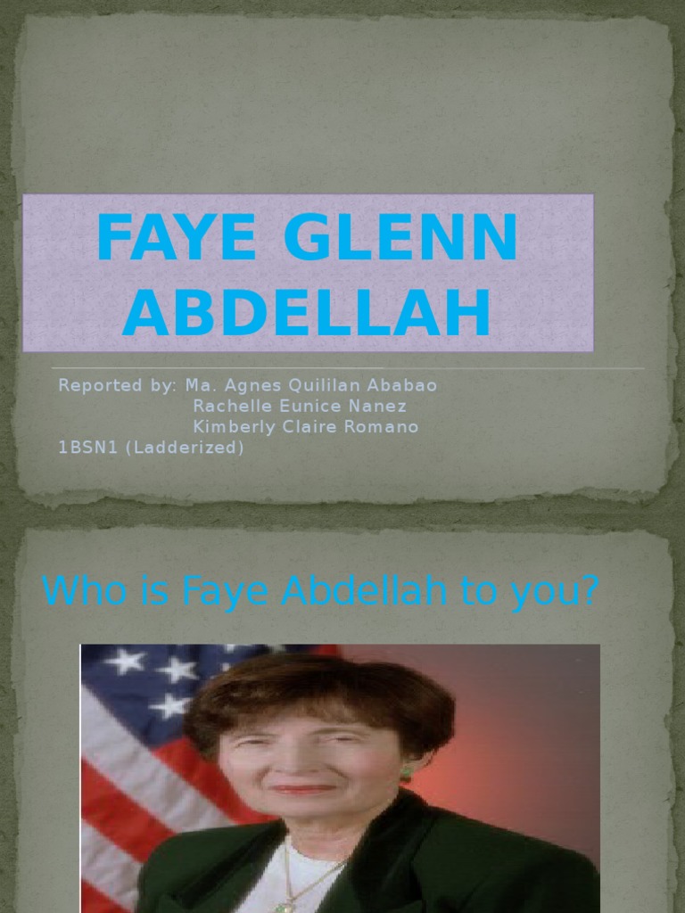 Ppt. Faye Abdella | PDF | Nursing | Patient