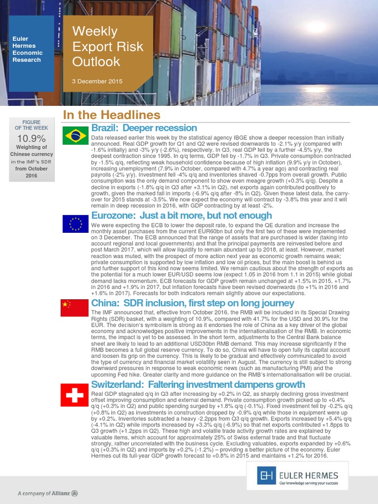 2015 12 03 Weekly Export Risk Outlook-N46 | PDF | Recession | Economic ...