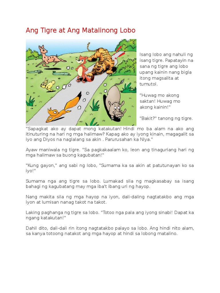 Ang Tigre at Ang Matalinong Lobo | PDF