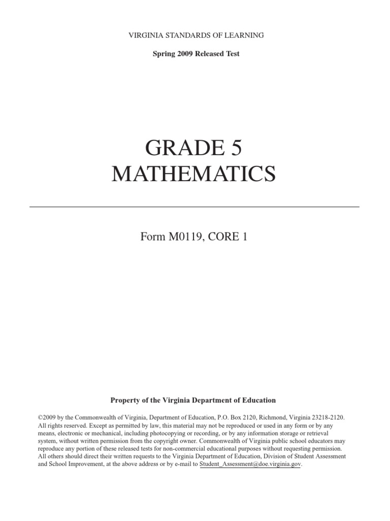 VA SOL Practice Test | PDF | Angle | Teaching Mathematics