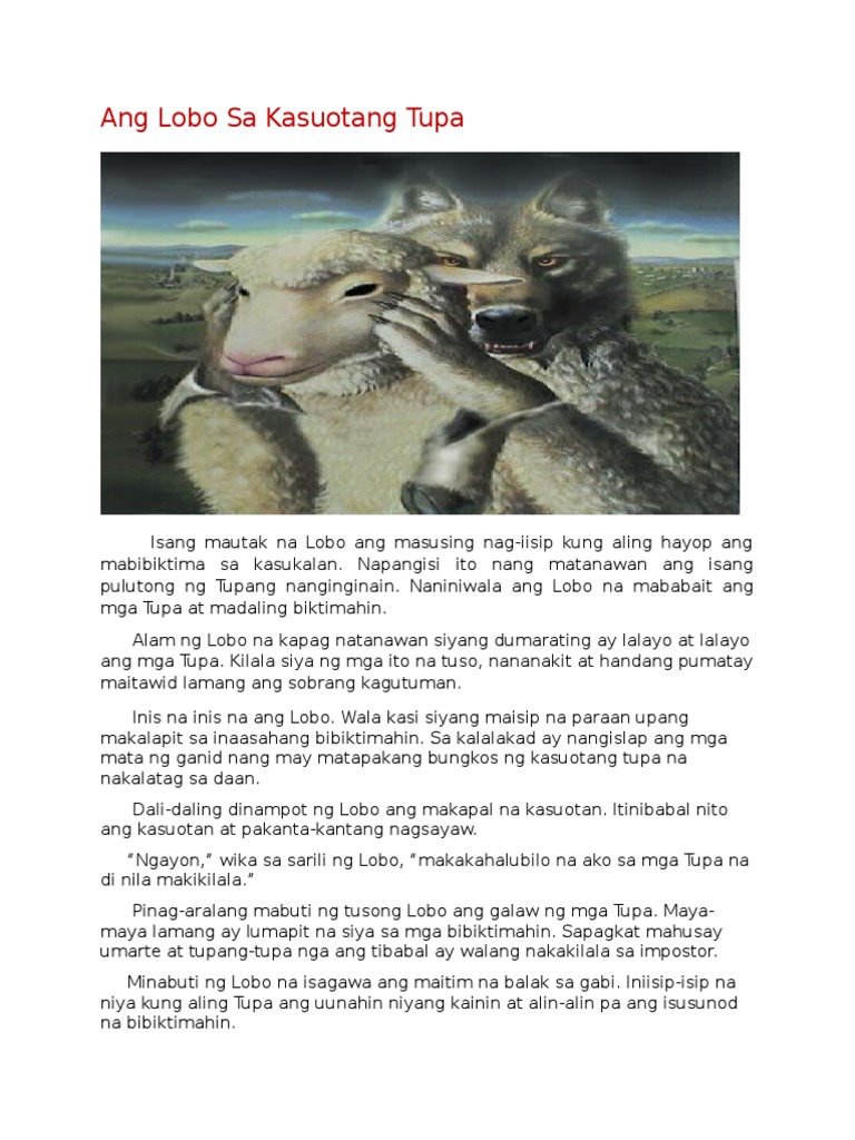 Ang Lobo Sa Kasuotang Tupa | PDF