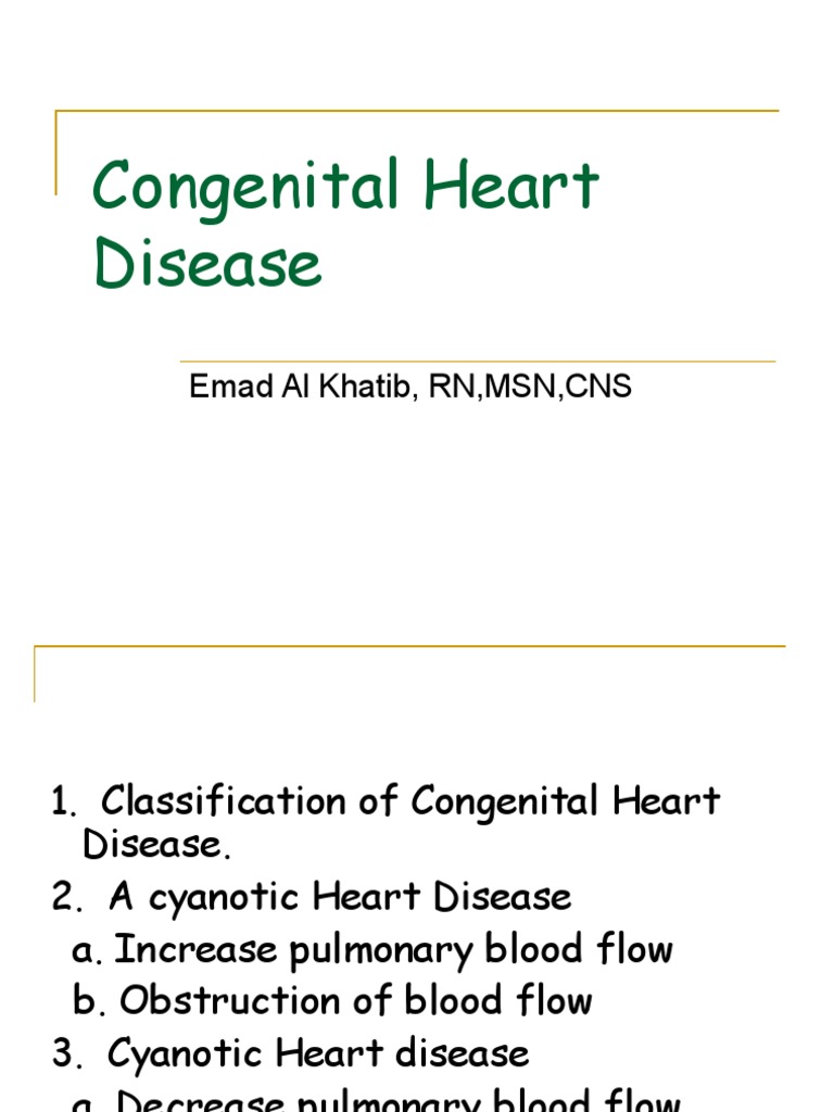 Congenital Heart Disease | Download Free PDF | Congenital Heart Defect ...