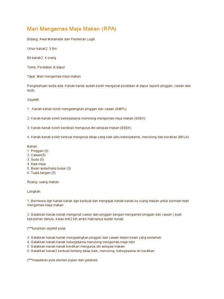 Contoh Rpa Permata | PDF