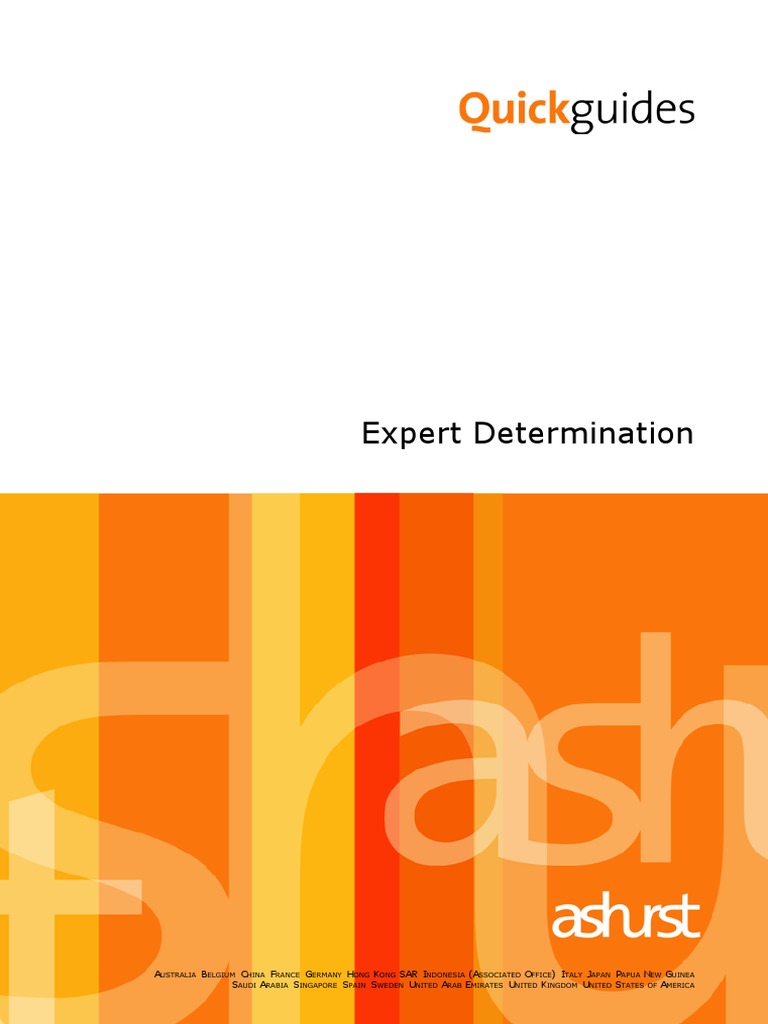 Quick Guide For Expert Determination | Download Free PDF | Arbitration ...