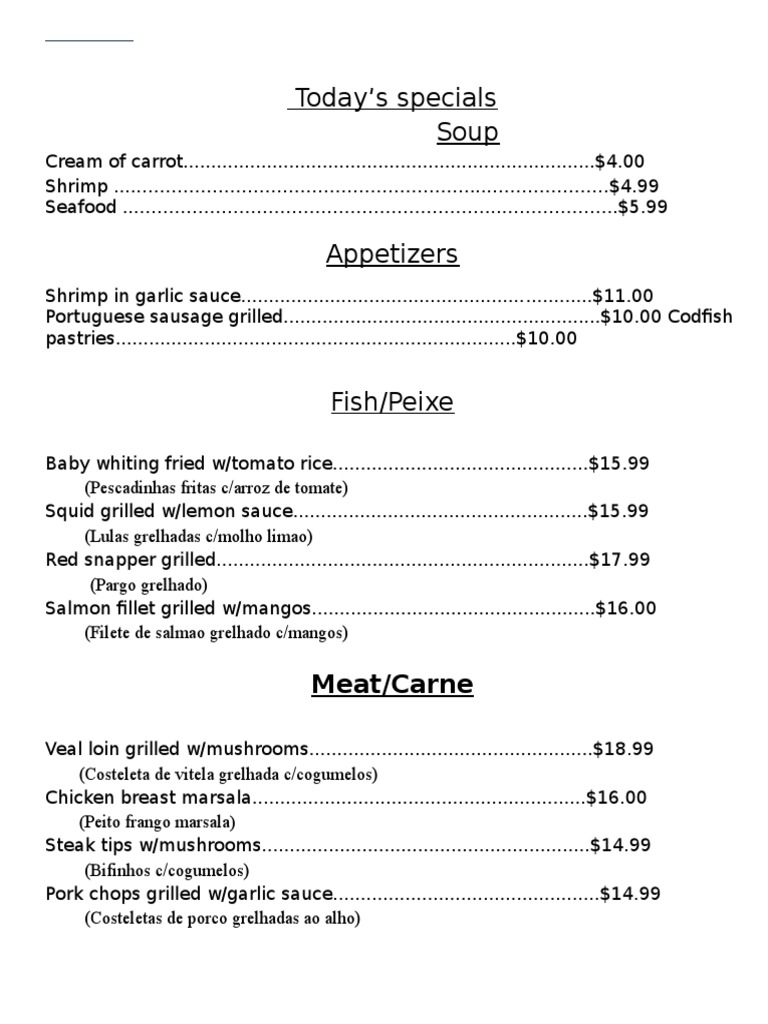 MENU | PDF