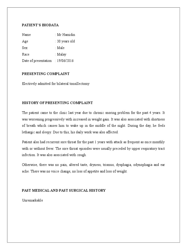 Ent Case Write Up 2 | PDF | Health Sciences | Medical Specialties