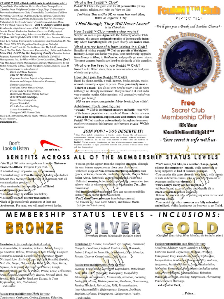 I Had Enough, They Will Never Learn!: Secret Club Membership Offer ! | PDF