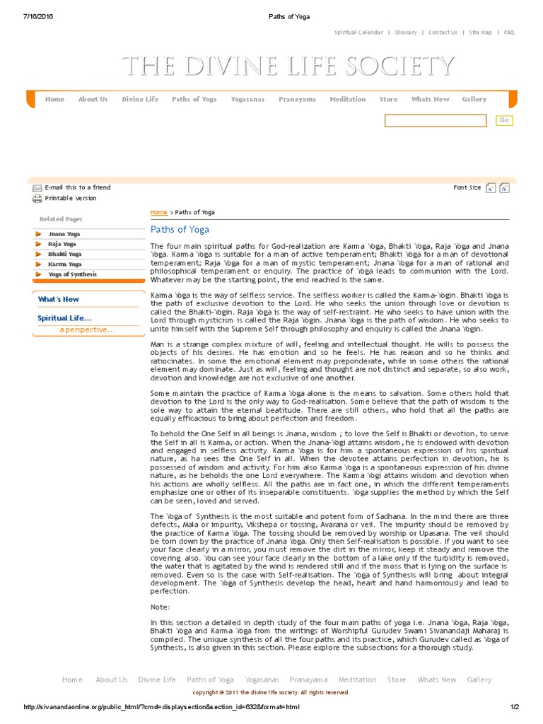 Paths of Yoga | PDF | Yoga | Bhakti