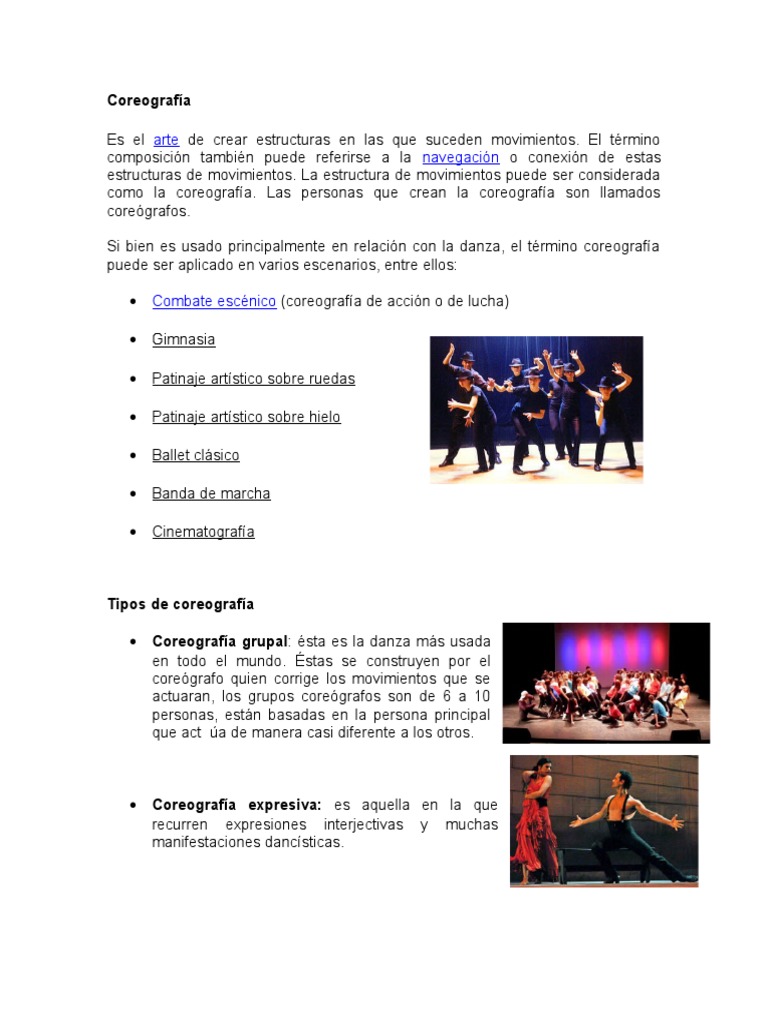 Coreografía | PDF | Las artes escénicas | Artes (general)