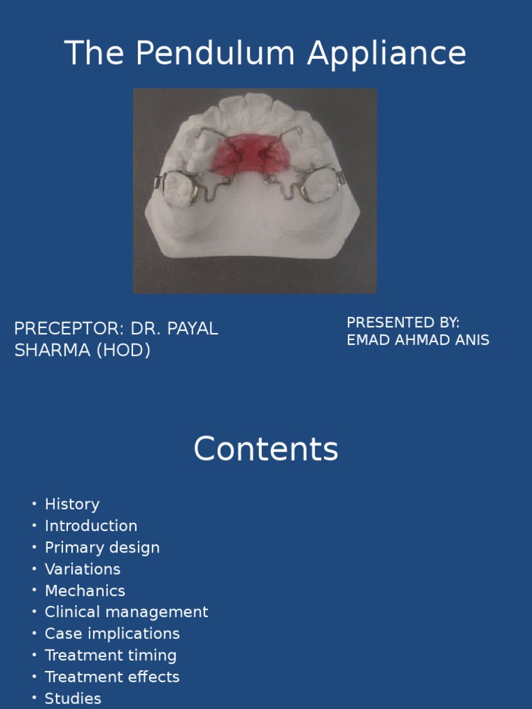 Pendulum Appliance Pdf Dentistry Branches Dental Anatomy