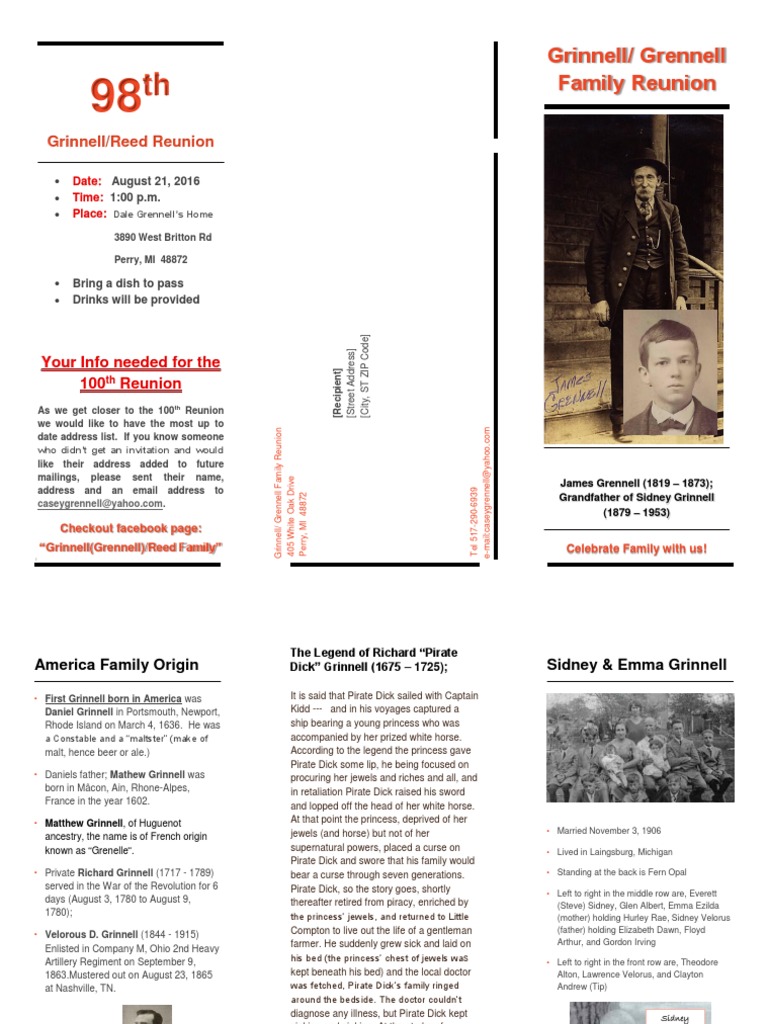 Grennell Family Runion Invitation 2016 | PDF | Piracy | Violence