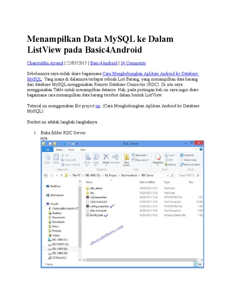 Menampilkan Data MySQL Ke Dalam ListView Pada Basic4Android | PDF