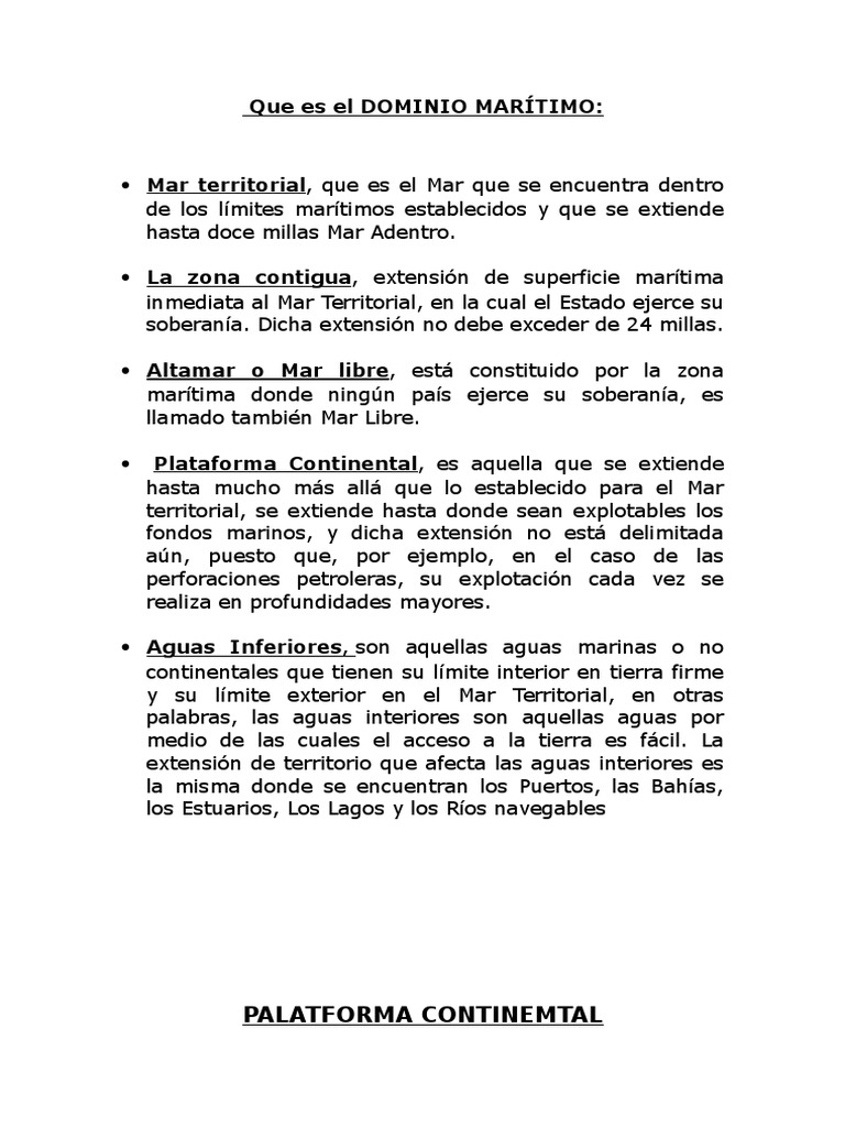 Que Es El Dominio Marítimo | PDF | Aguas territoriales | Zona económica ...