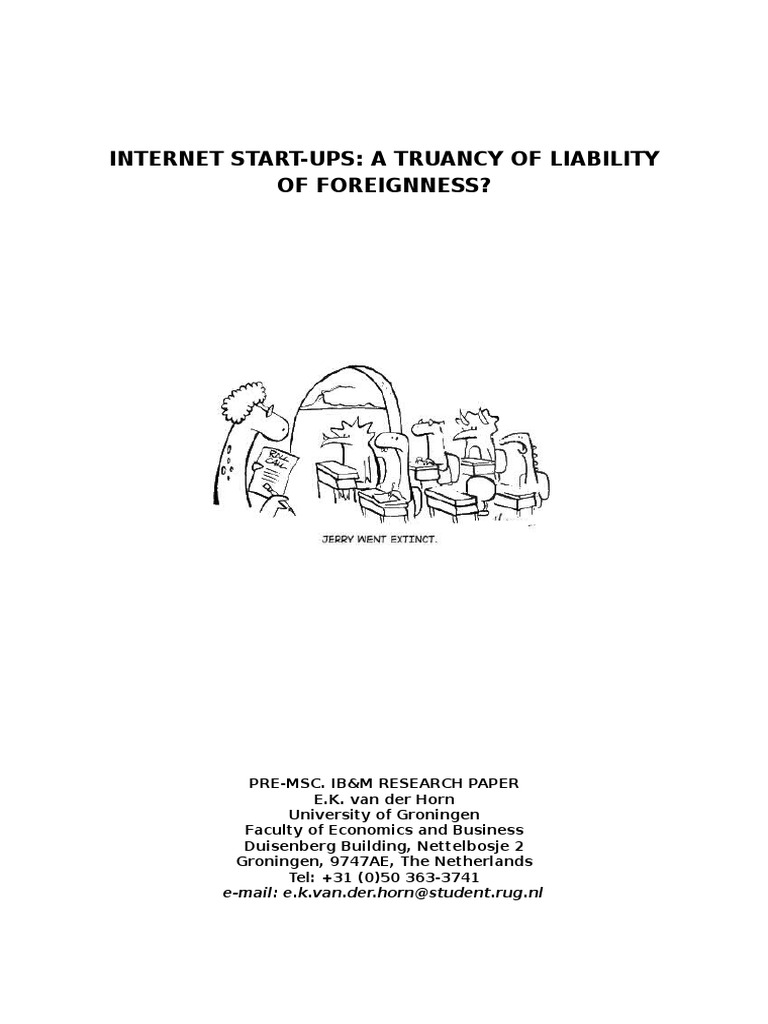 Internet Startups: A Truancy of Liability of Foreignness? | PDF ...