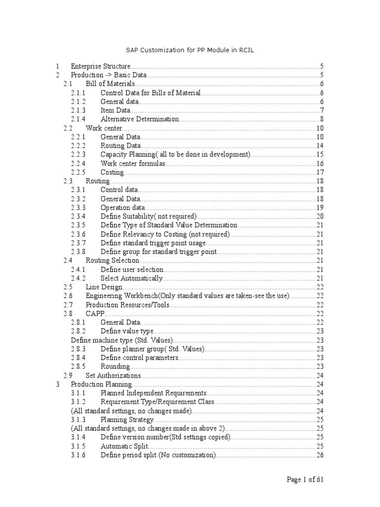 SAP PP Module Customization Guide | PDF | Scheduling (Production ...