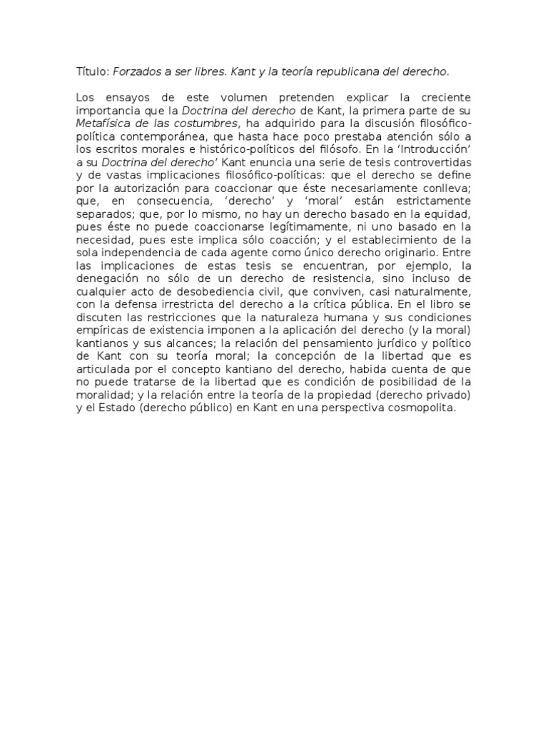 Forzados A Ser Libres Juan Ormeño Karzulovic y Miguel Vatter (Eds ...