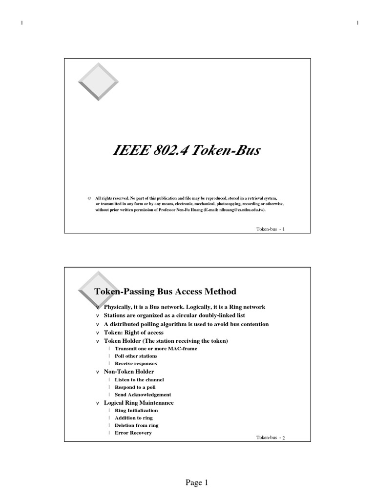 Token Bus IEEE 802.4 | PDF | Networking Standards | Reference