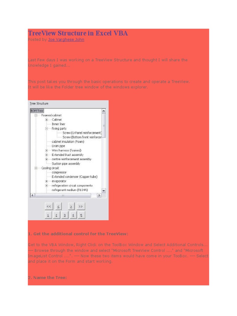 Treeview Structure In Excel Vba Download Free Pdf Microsoft Excel