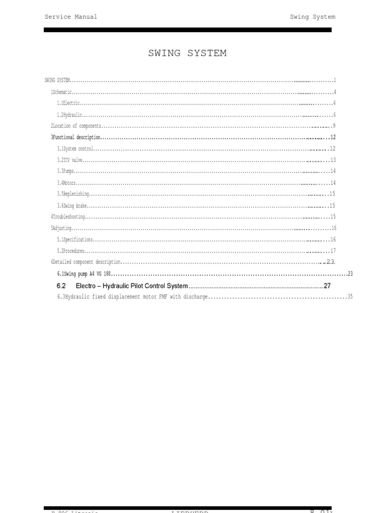 08 Swing System Pdf Valve Pump