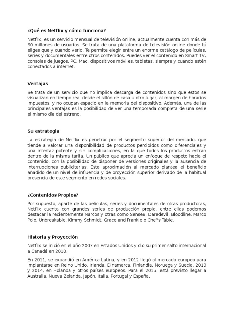 Qué Es Netflix y Cómo Funciona | PDF | Netflix | Televisión