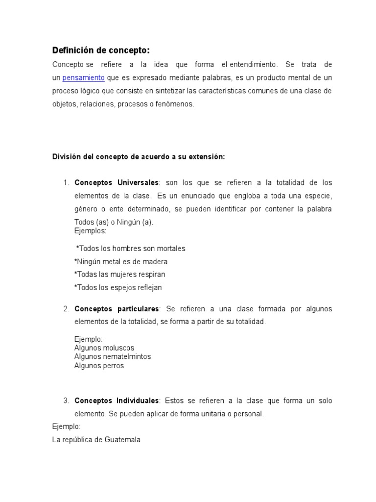 Definición y Ejemplos de Conceptos | PDF