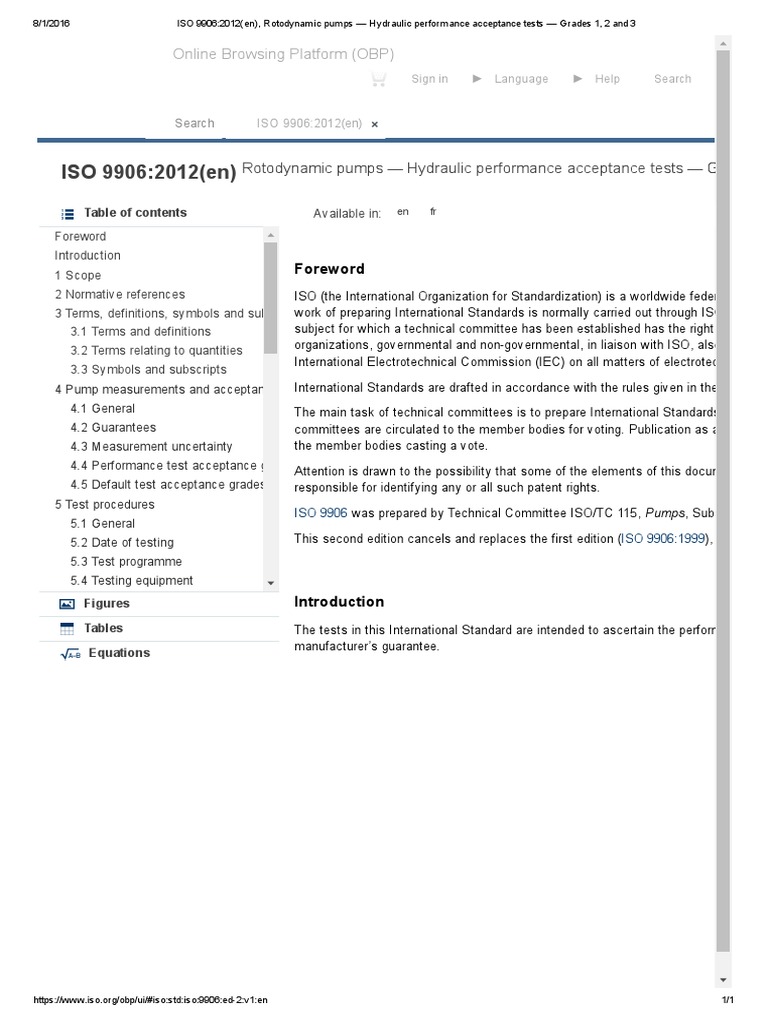 ISO 9906 - 2012 (En), Rotodynamic Pumps - Hydraulic Performance ...