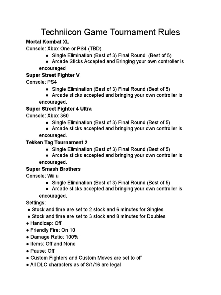 Techniicon Game Tournament Rules | PDF