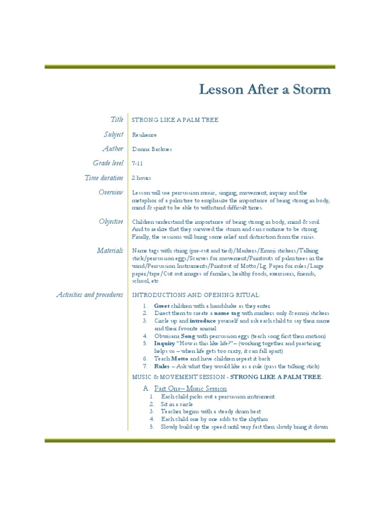 Lesson After A Storm | PDF | Leisure | Entertainment (General)