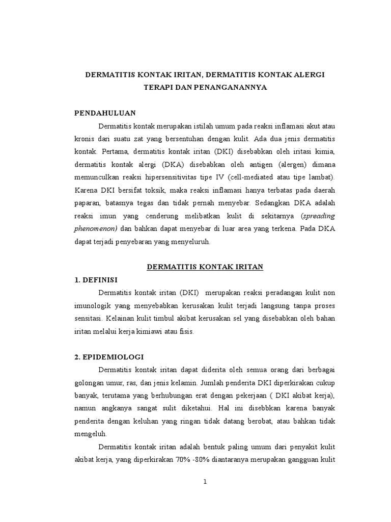 Dermatitis Kontak Iritan | PDF