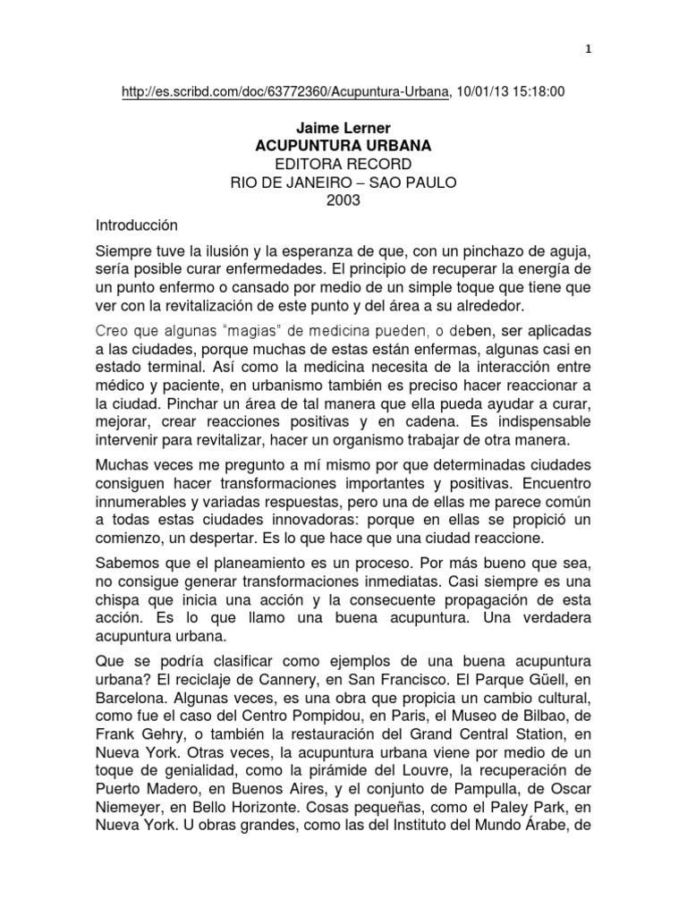 Acupuntura Urbana Jaime Lerner | PDF | Autobús | Ciudad