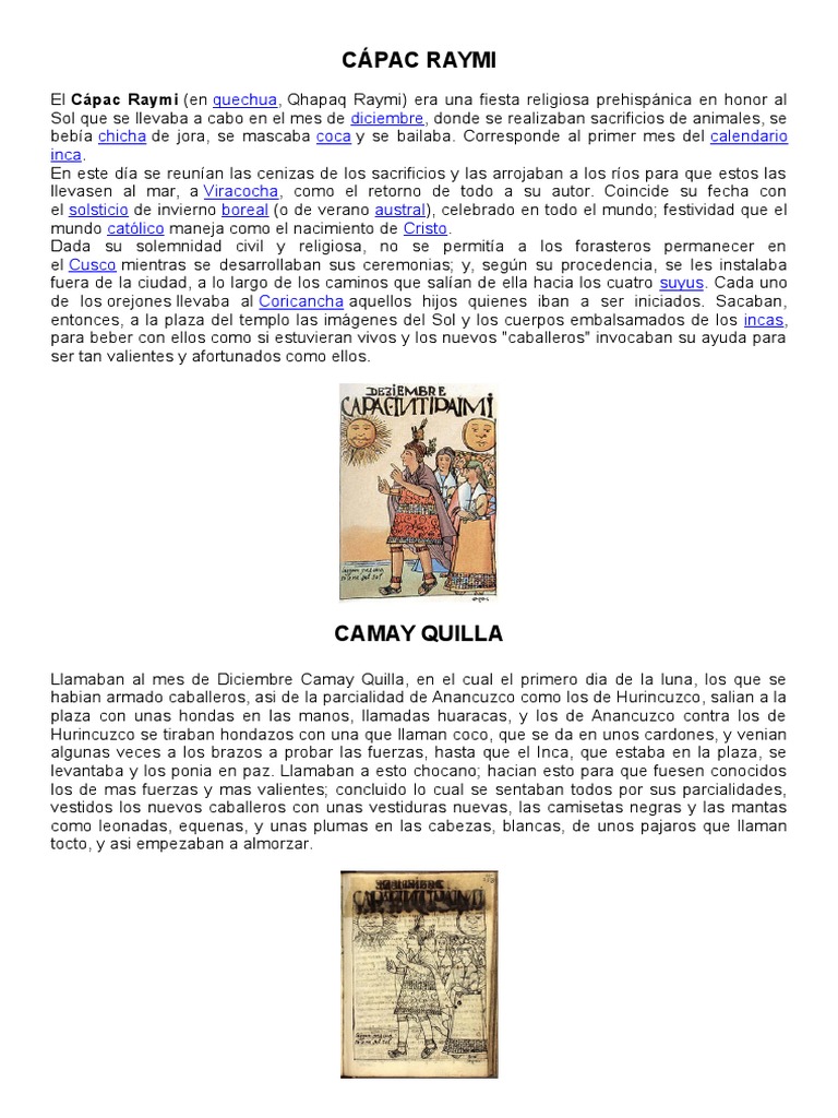 Cápac Raymi | PDF | Imperio Inca