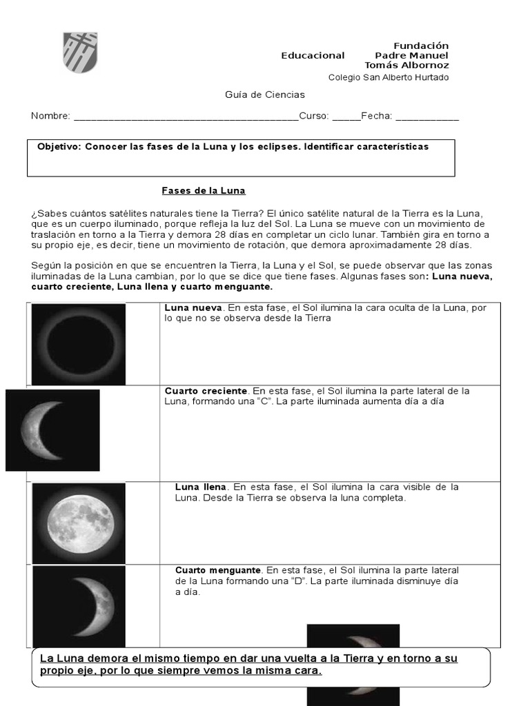 Fases de La Luna | PDF | Eclipse | Luna