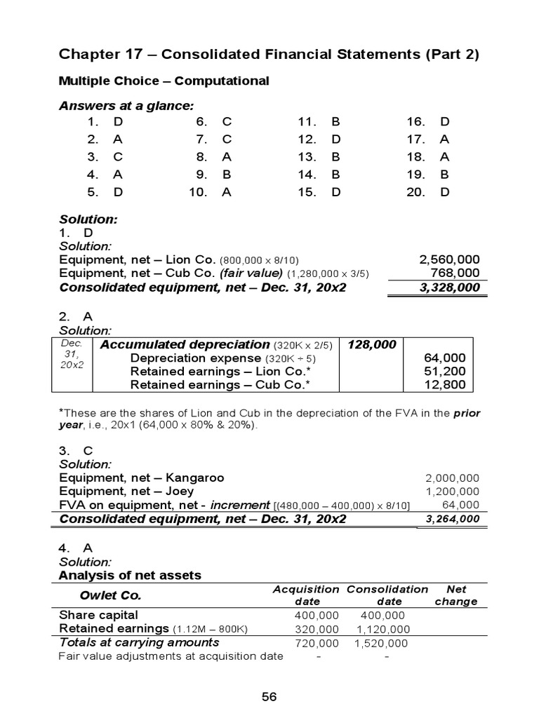 Chapter 17 - Consol. Fs Part 2 | PDF | Goodwill (Accounting ...