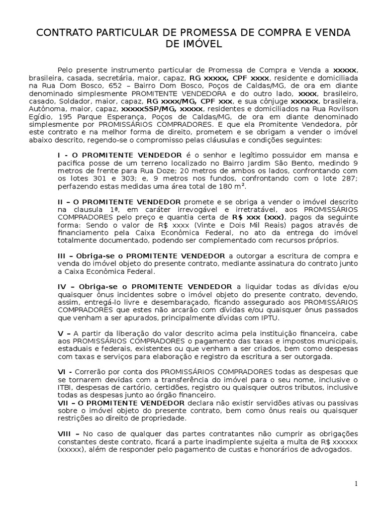 Modelo-Contrato-de-compra-e-venda.doc | Economias | Governo