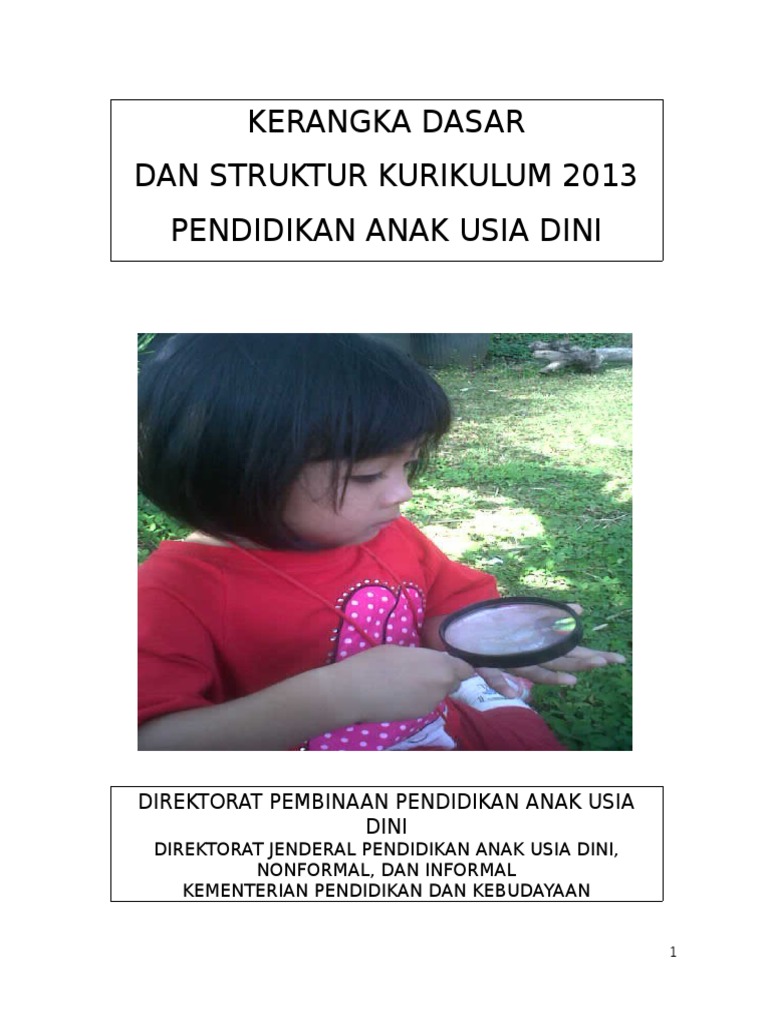 Pedoman Kurikulum PAUD 2013 | PDF