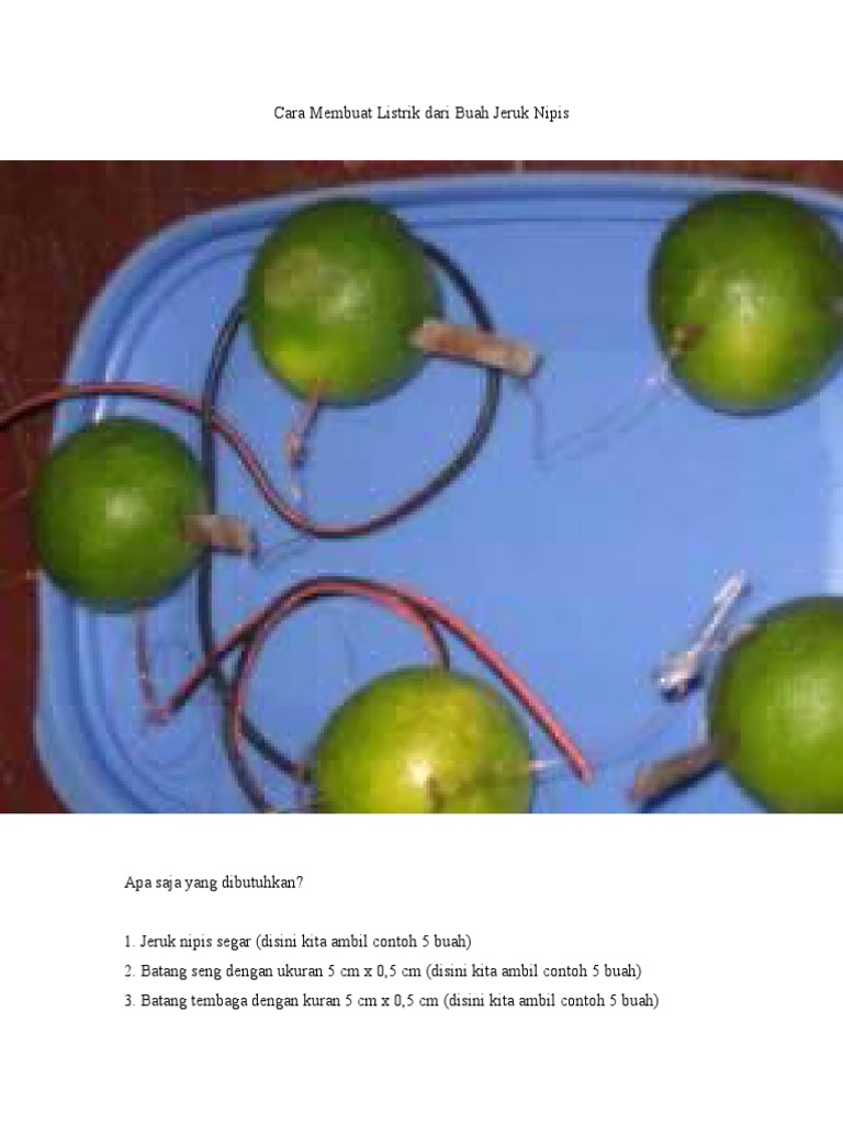 Generating Electricity from Citrus Fruits: An Experiment with Lemon ...