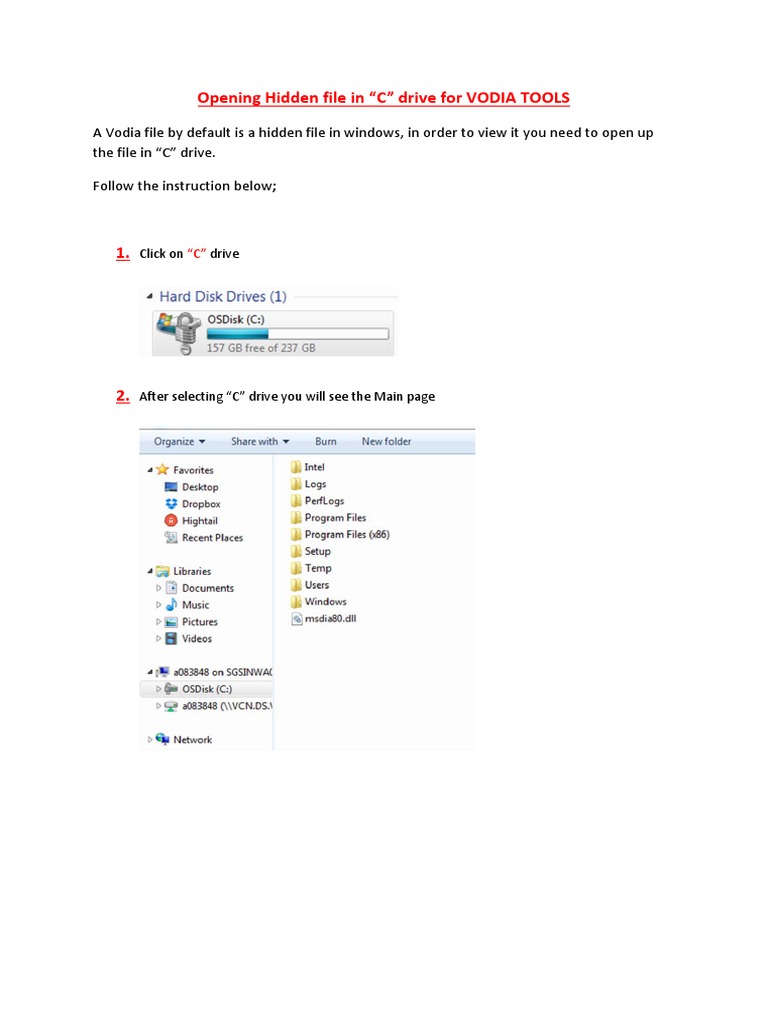 Opening Hidden File For VODIA | PDF
