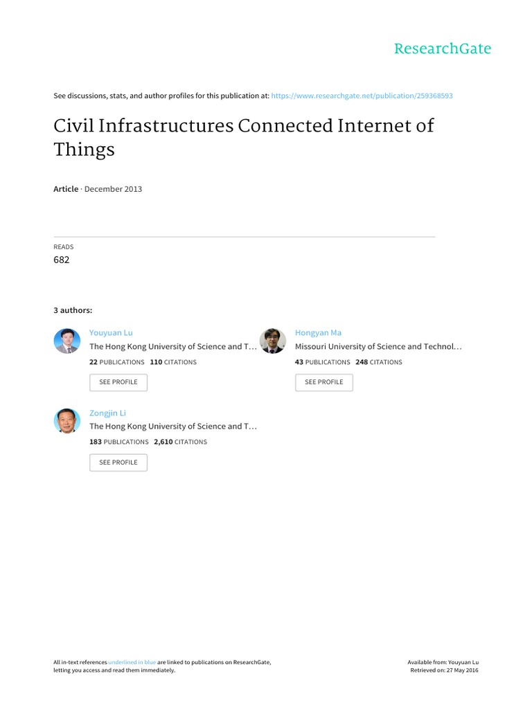 Civil Engineering IOT | PDF | Internet Of Things | Radio Frequency ...