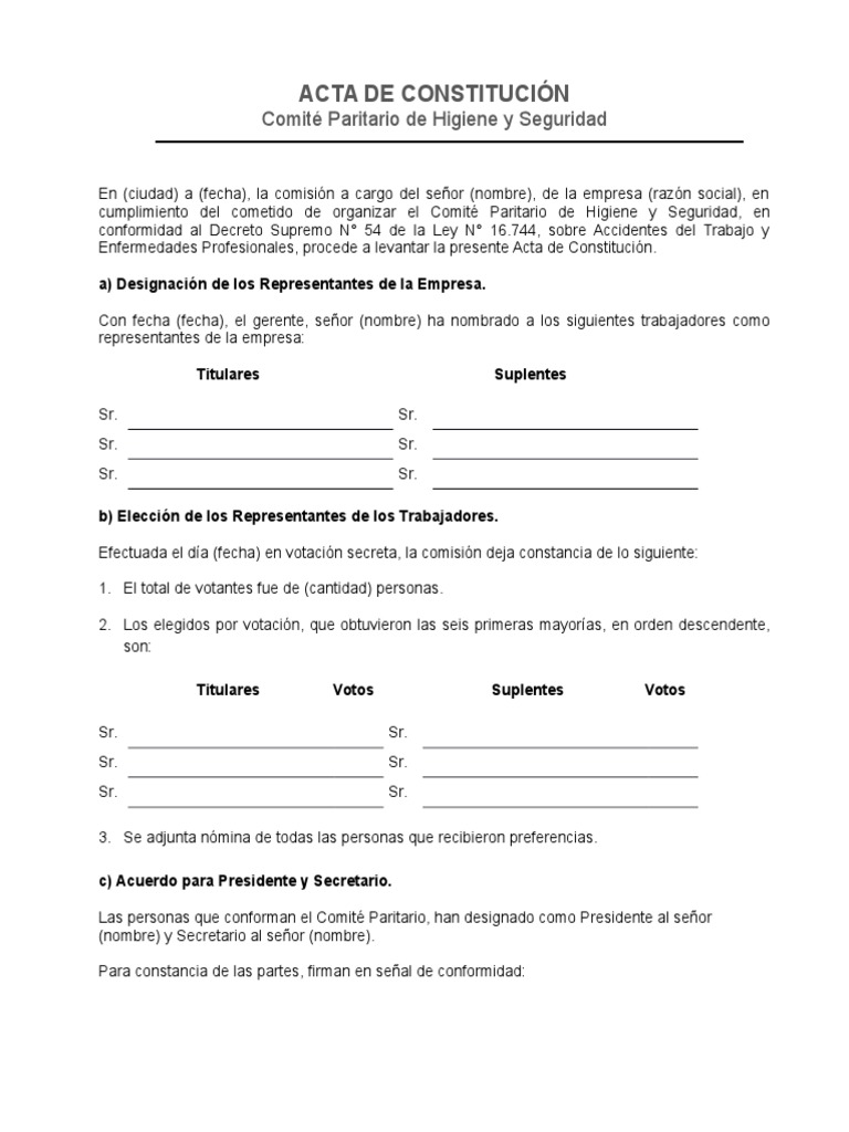 Acta de Constituci N | PDF