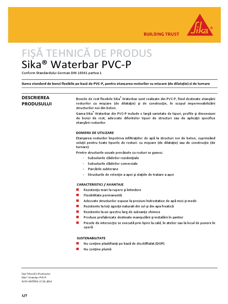 Sika Waterbar PVC-P | PDF