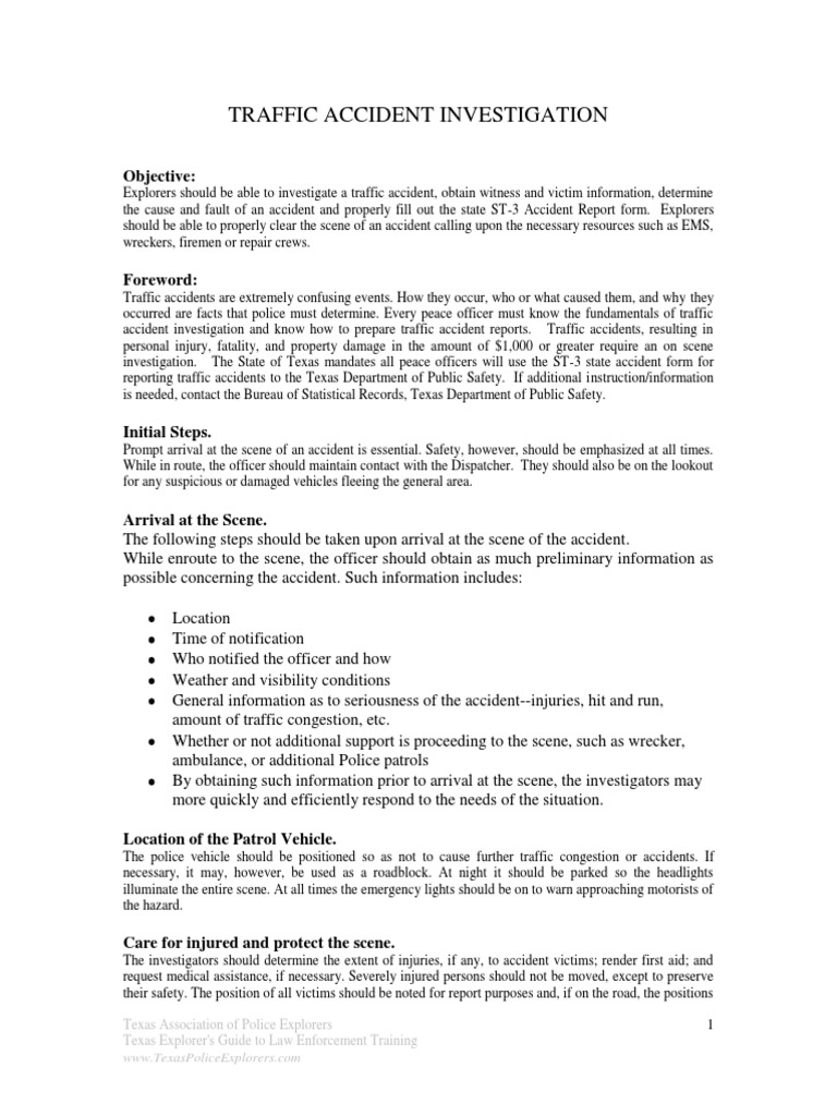 Traffic Accident Investigation | PDF | Traffic Collision | Police