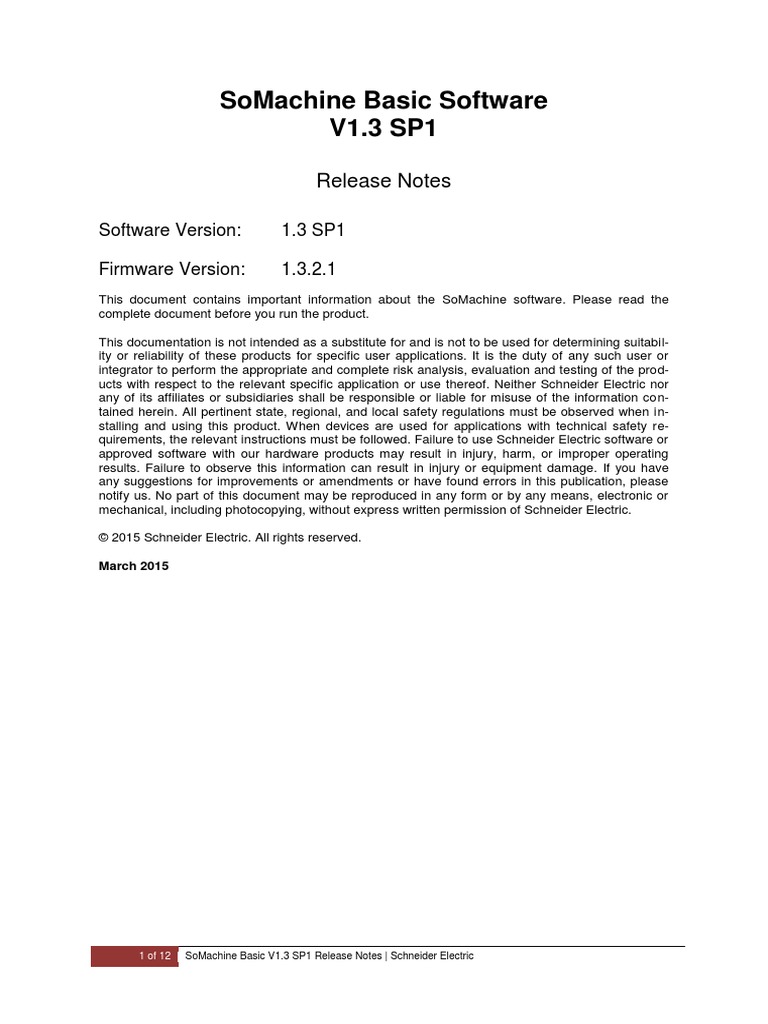 SoMachine Basic V1.3 SP1-Release Note | PDF | Microsoft Windows ...